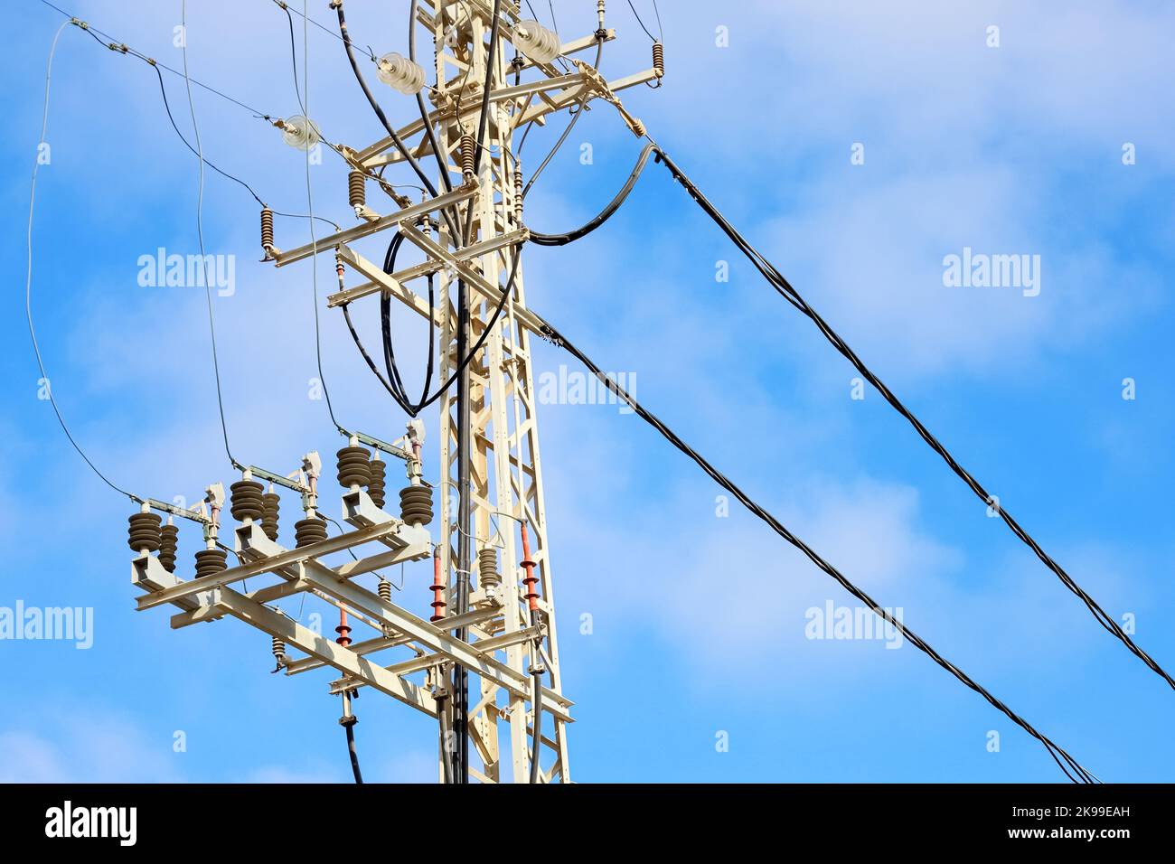 View of electric pole outdoors Stock Photo - Alamy