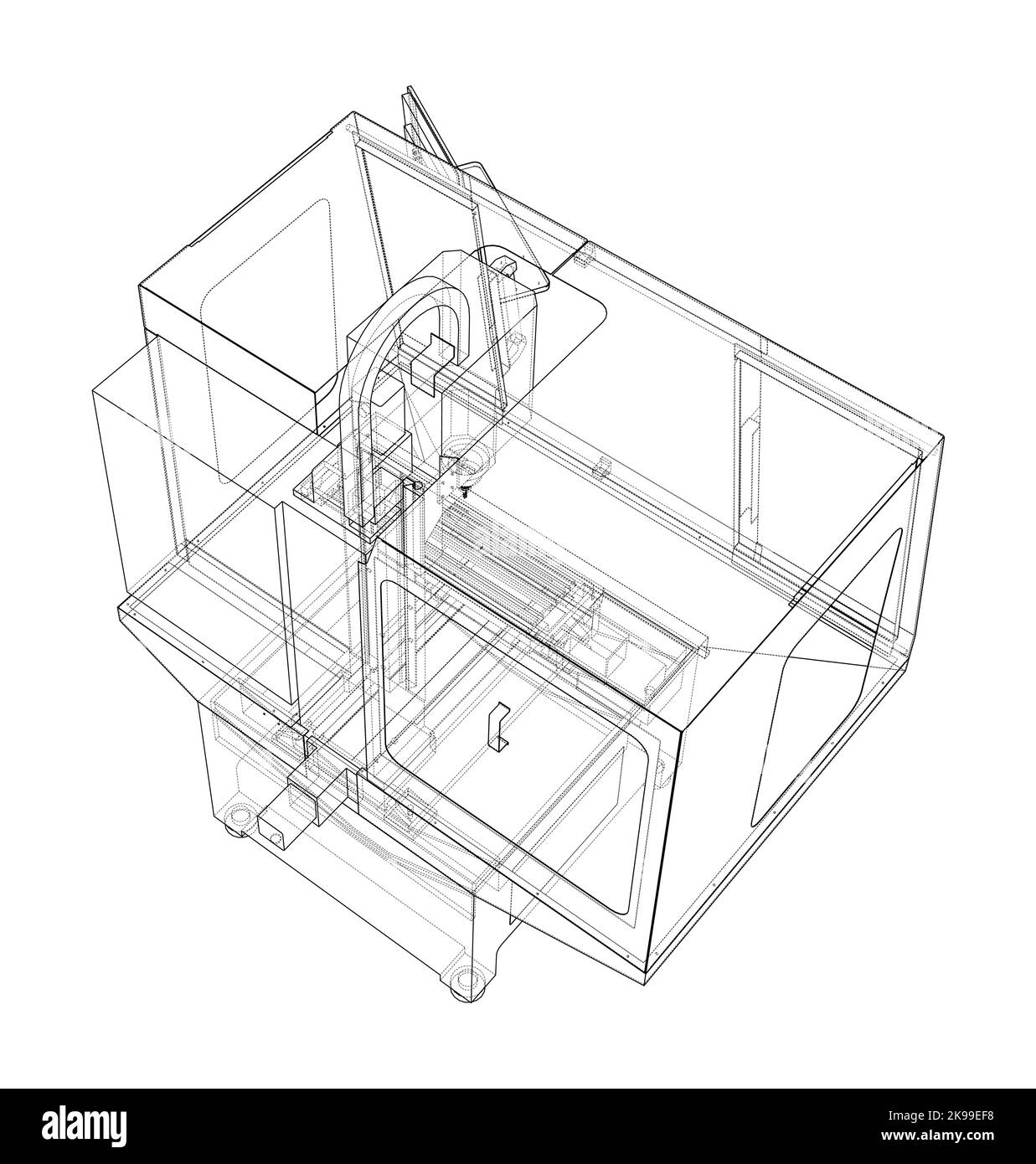Metalworking CNC milling machine. Vector Stock Vector Image & Art - Alamy