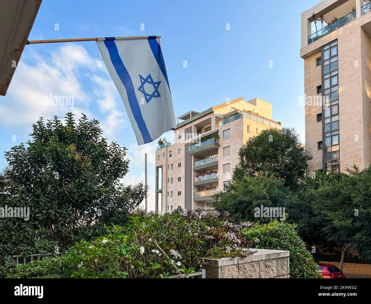 Flag of Israel waving outdoors Stock Photo - Alamy