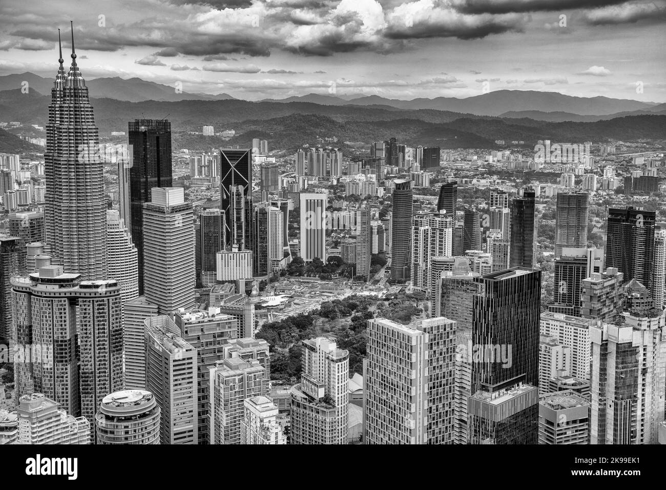 Aerial view of Kuala Lumpur city center skyline, Malaysia Stock Photo ...