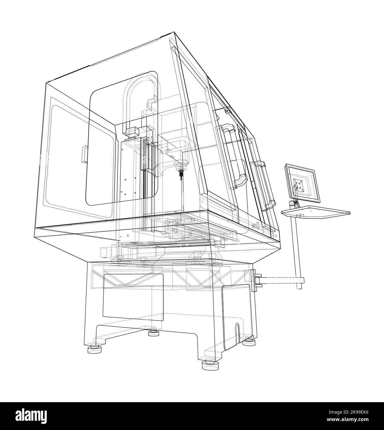 Metalworking CNC milling machine. Vector Stock Vector Image & Art - Alamy