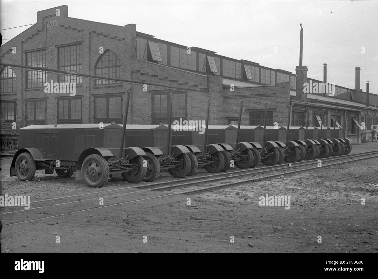 Machine wagon m/34. Lined at Verkstadsgården Stock Photo - Alamy