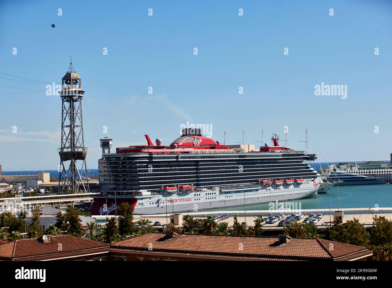 Catalonia capital city Barcelona in Spain. Valiant Lady a cruise ship ...