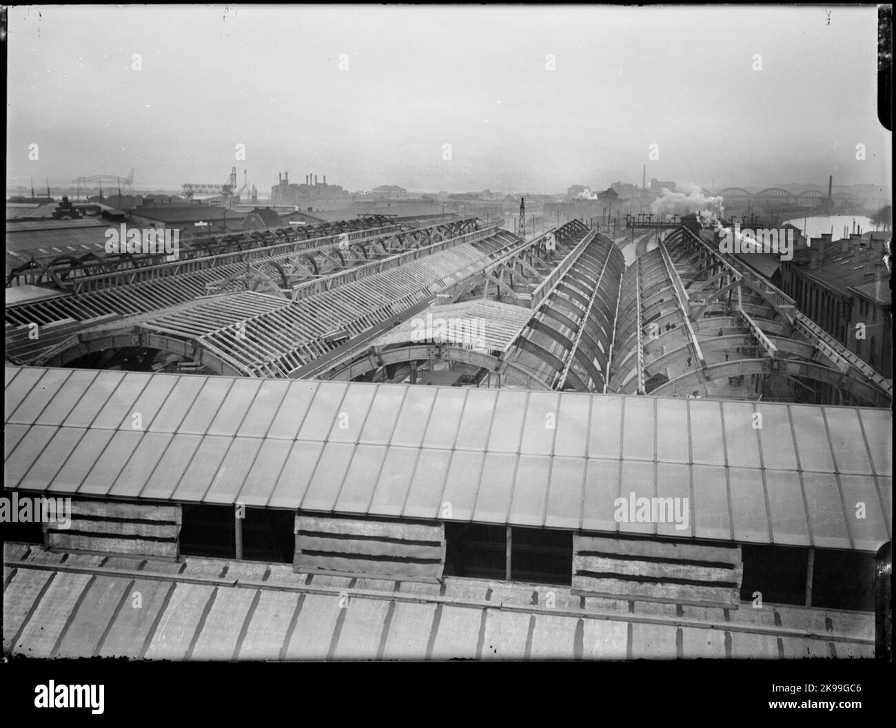 Track halls at Malmö Central Station under construction Stock Photo - Alamy