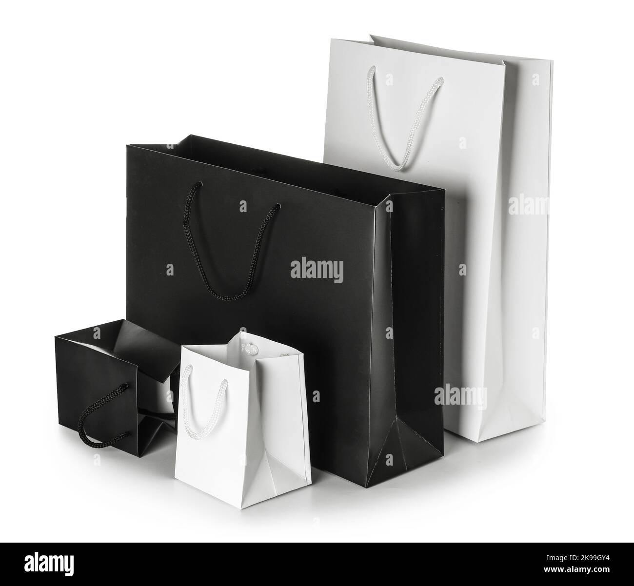 Shopping bags on white background. Black Friday sale Stock Photo - Alamy