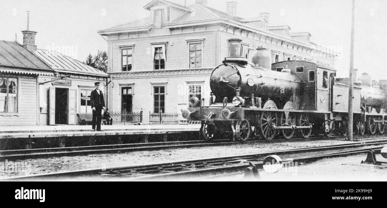 Station building in wood from 1875, board lined in 1884 and fitted with ...