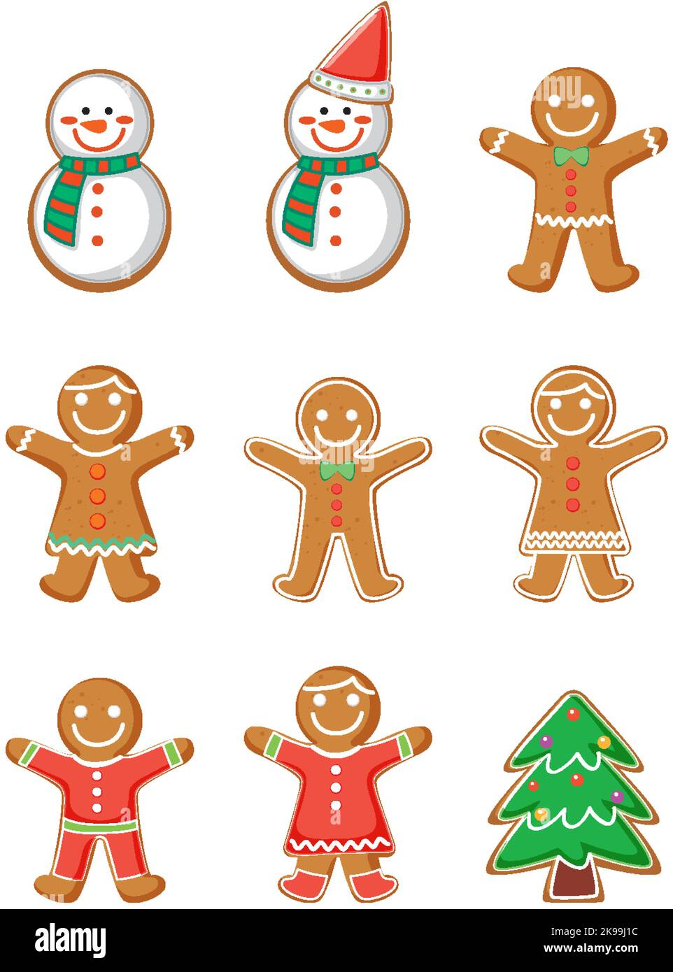 Christmas gingerbread cookies collection illustration Stock Vector ...