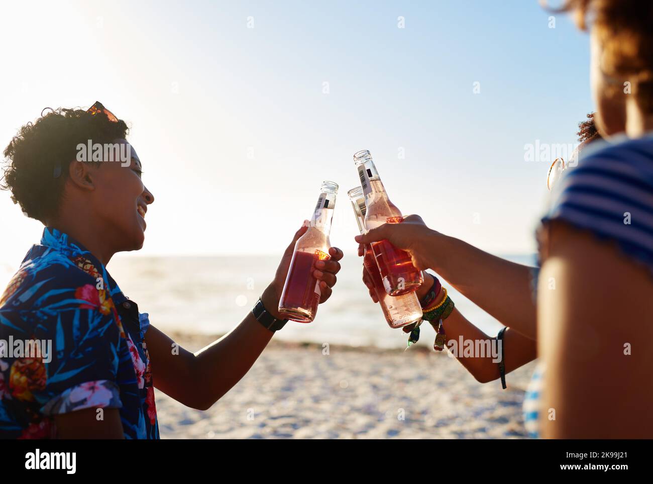 Trio attractive carefree young women hi-res stock photography and ...