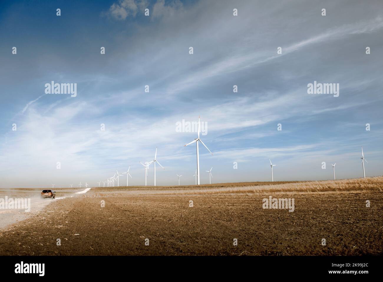 Wind park with clean energy turbines Stock Photo - Alamy