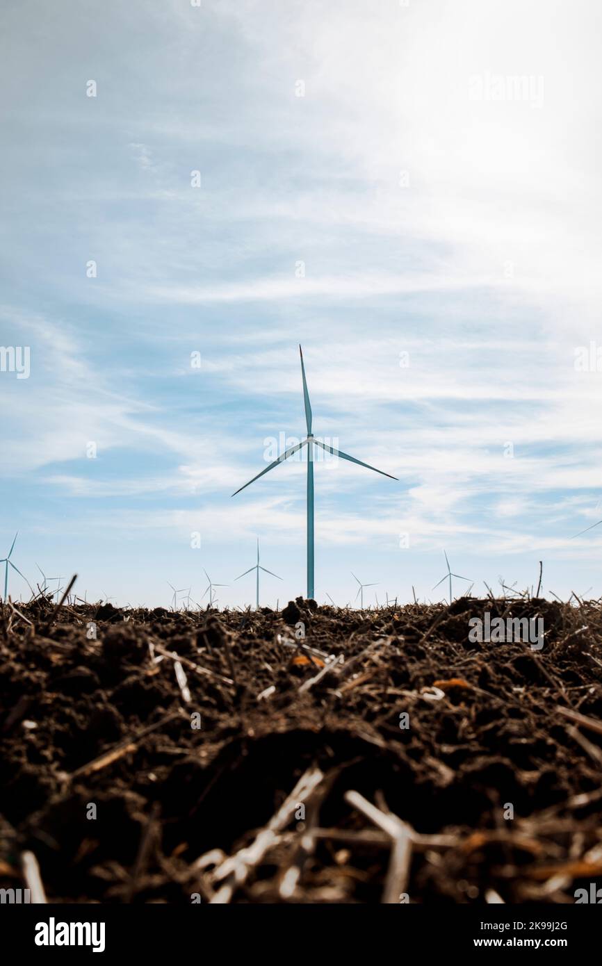Clean energy wind turbine in wind park Stock Photo - Alamy