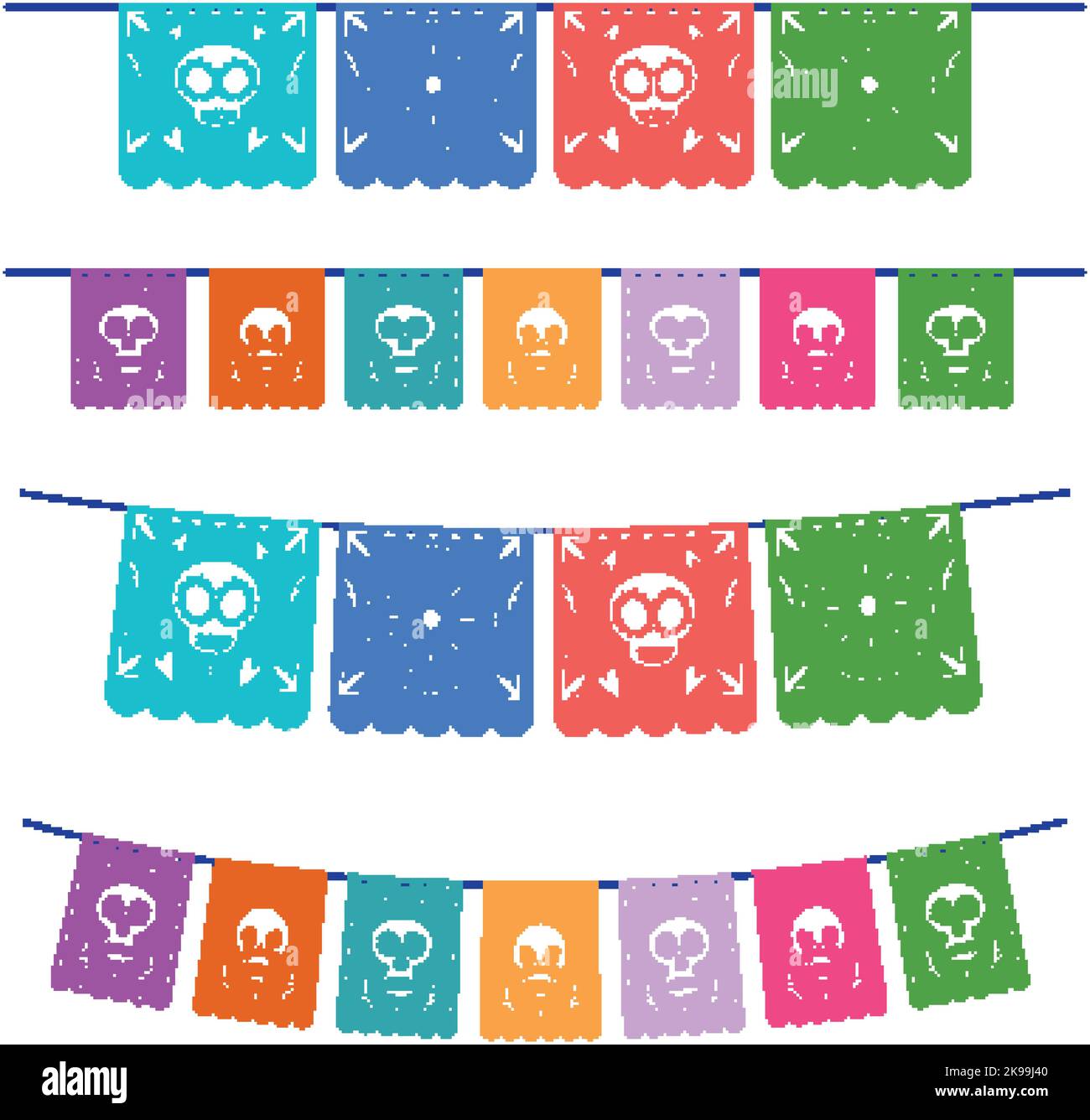 Day of the dead with Mexican flags illustration Stock Vector Image ...