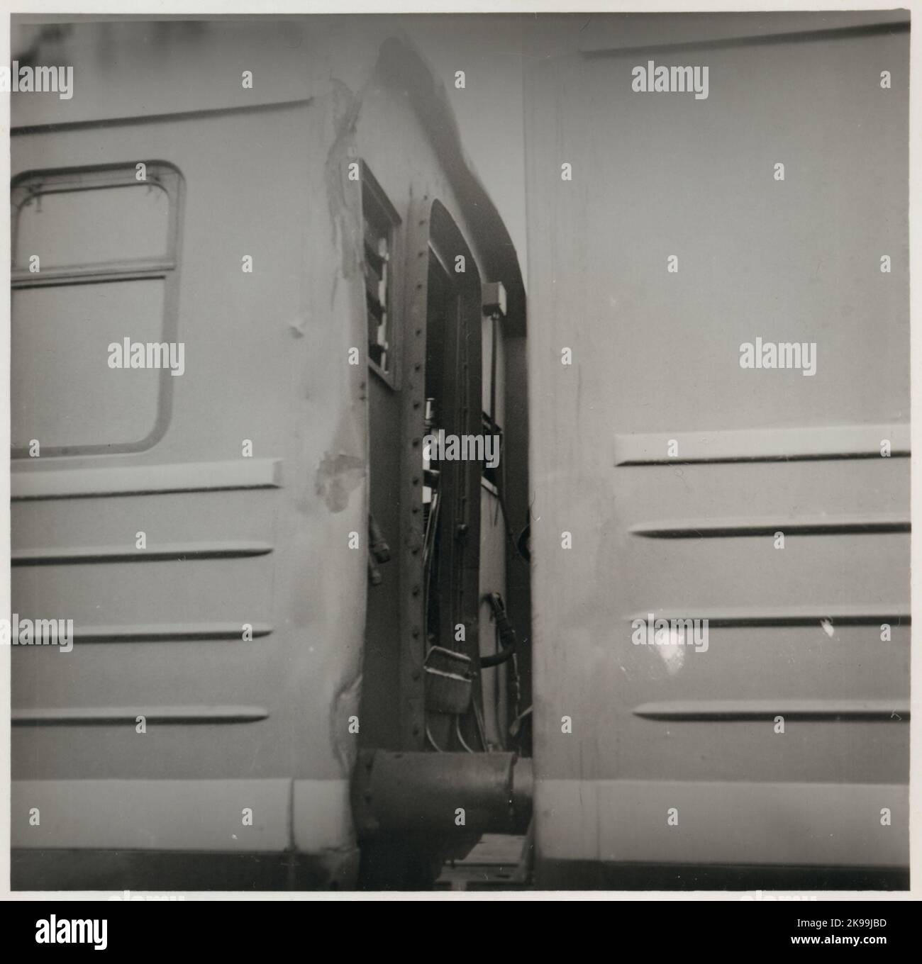 Damage to a passenger car after accident at the stop sheet in 1951 ...