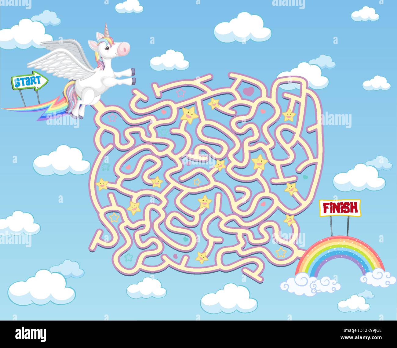 Maze game template for kids illustration Stock Vector Image & Art - Alamy