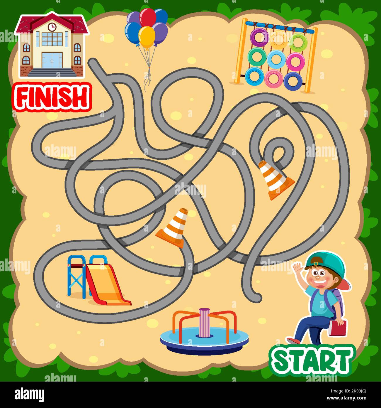 Maze game template for kids illustration Stock Vector Image & Art - Alamy