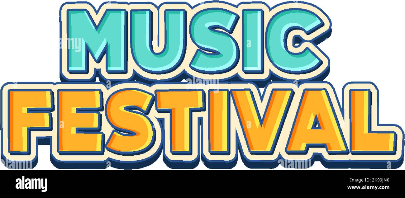 Music festival text for poster or banner design illustration Stock ...