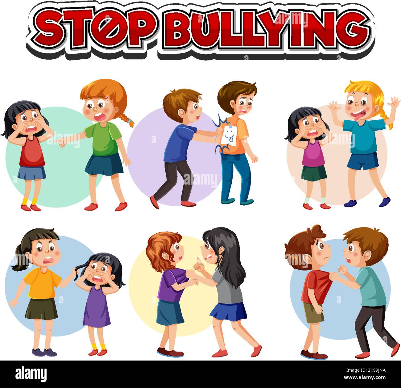 Bullying kids character collection illustration Stock Vector Image ...