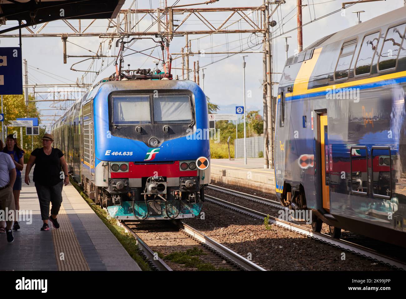 Port town Marina di Carrara, Tuscany, Italy, Ferrovie dello Stato ...