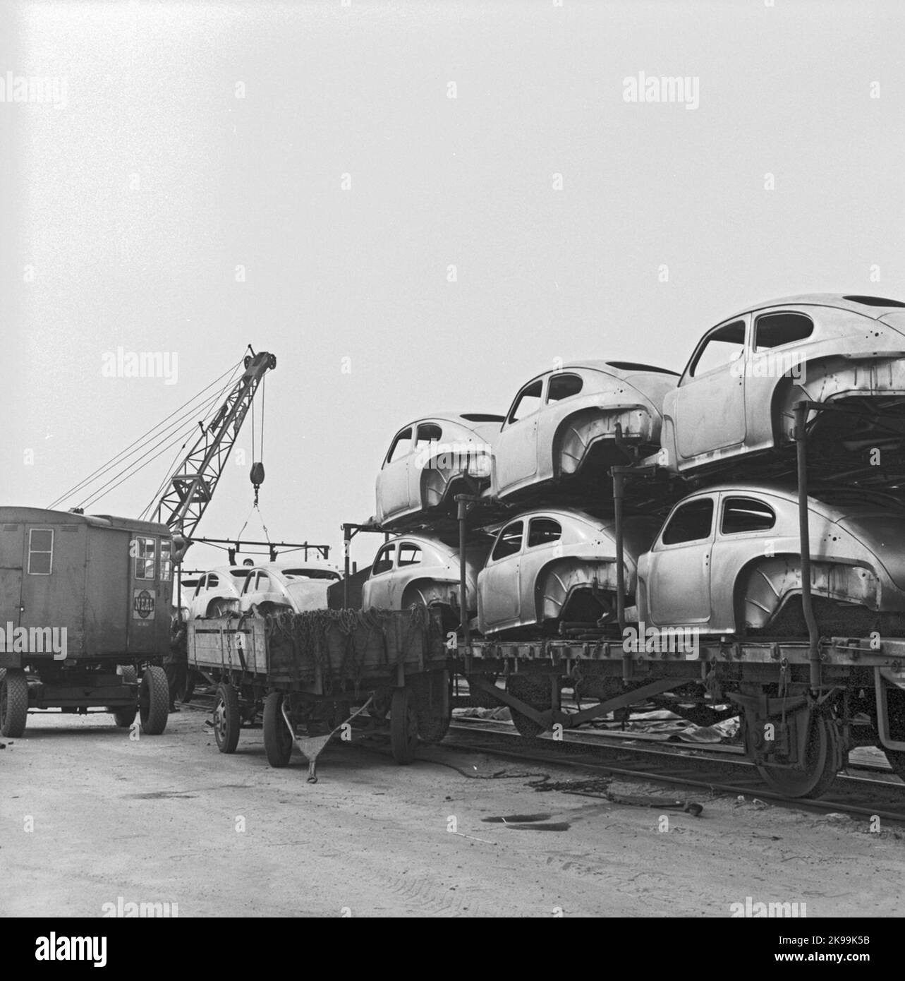 Gothenburg. Unloading Volvo chassis Stock Photo - Alamy