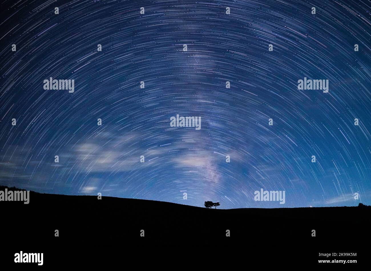 Milky Way Landscape in Jeongseon Time Capsule Park, Korea Stock Photo ...