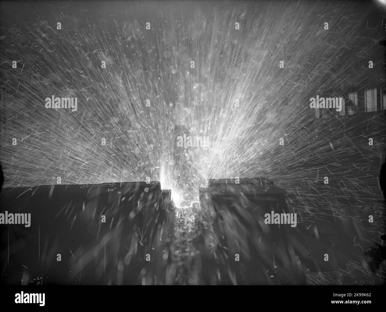 Spark rain when rail welding Stock Photo - Alamy