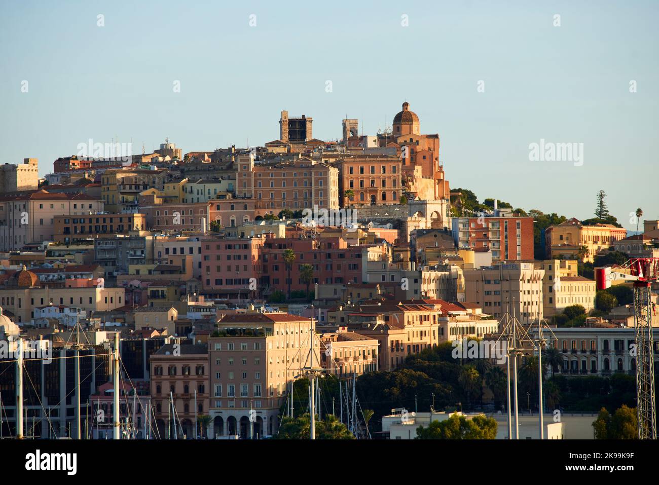 Port town Cagliari capital city of the Italian Mediterranean island of ...