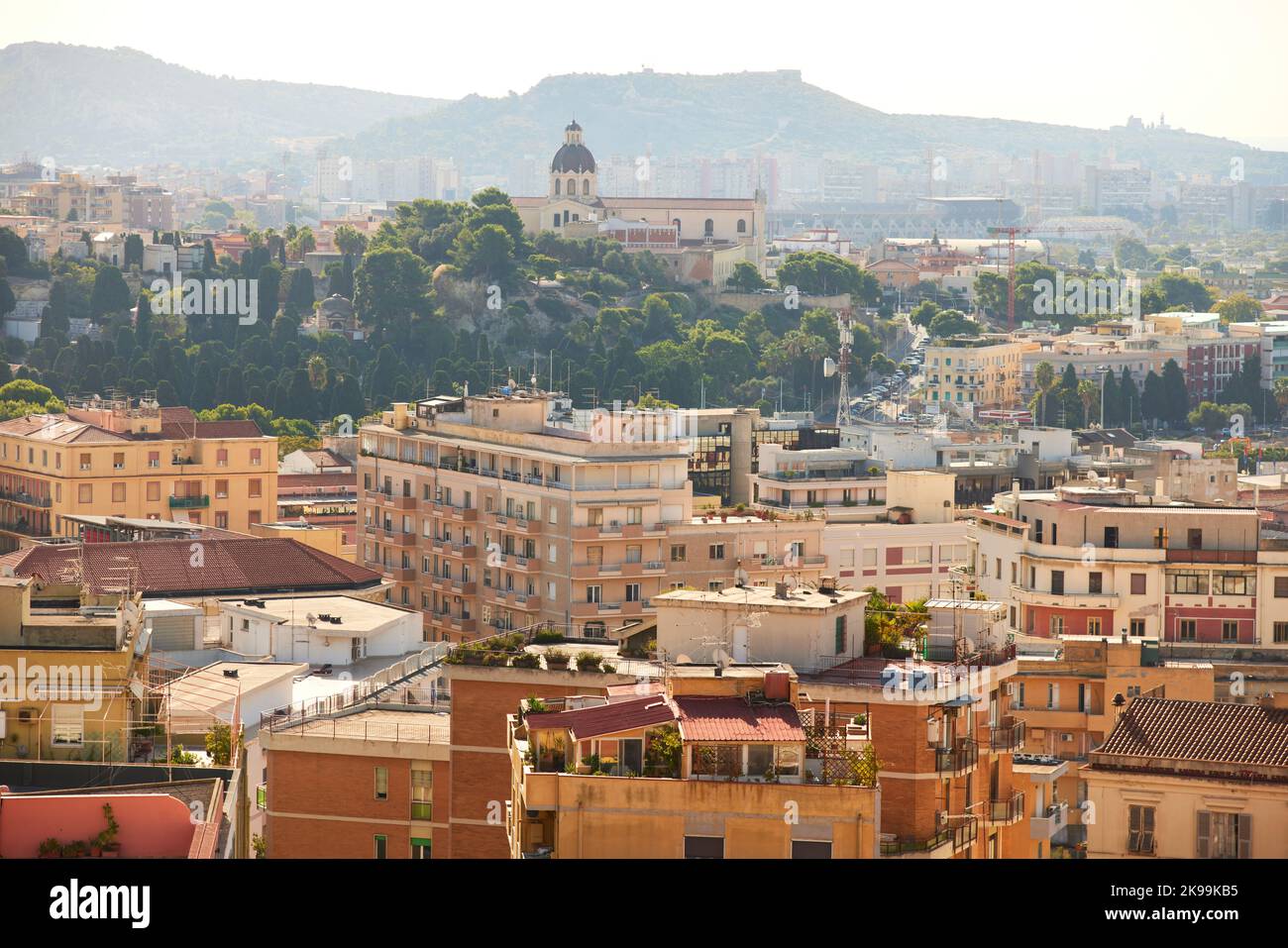 Port town Cagliari capital city of the Italian Mediterranean island of ...