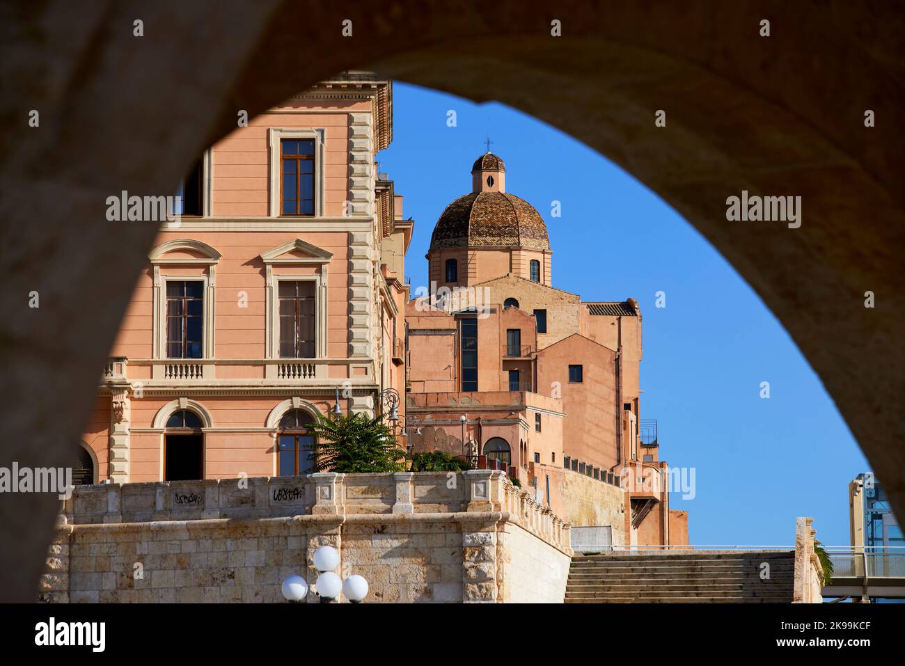 Port town Cagliari capital city of the Italian Mediterranean island of ...