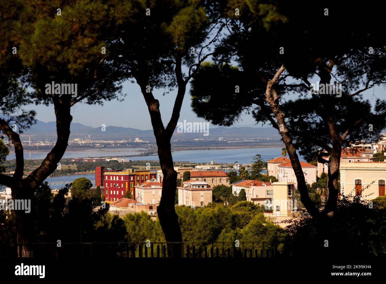 Port town Cagliari capital city of the Italian Mediterranean island of ...