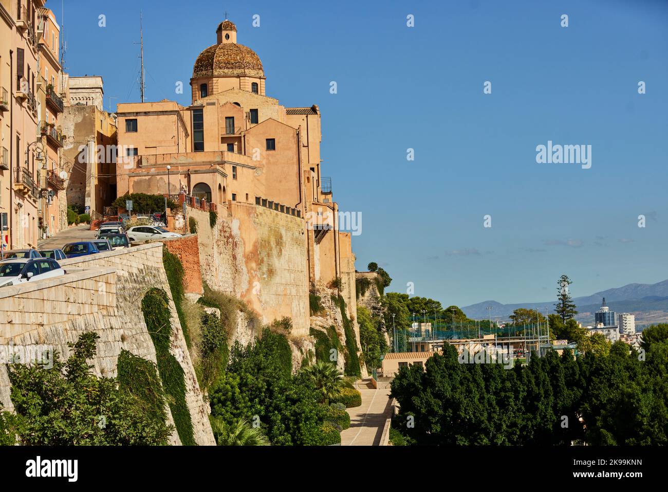Port town Cagliari capital city of the Italian Mediterranean island of ...