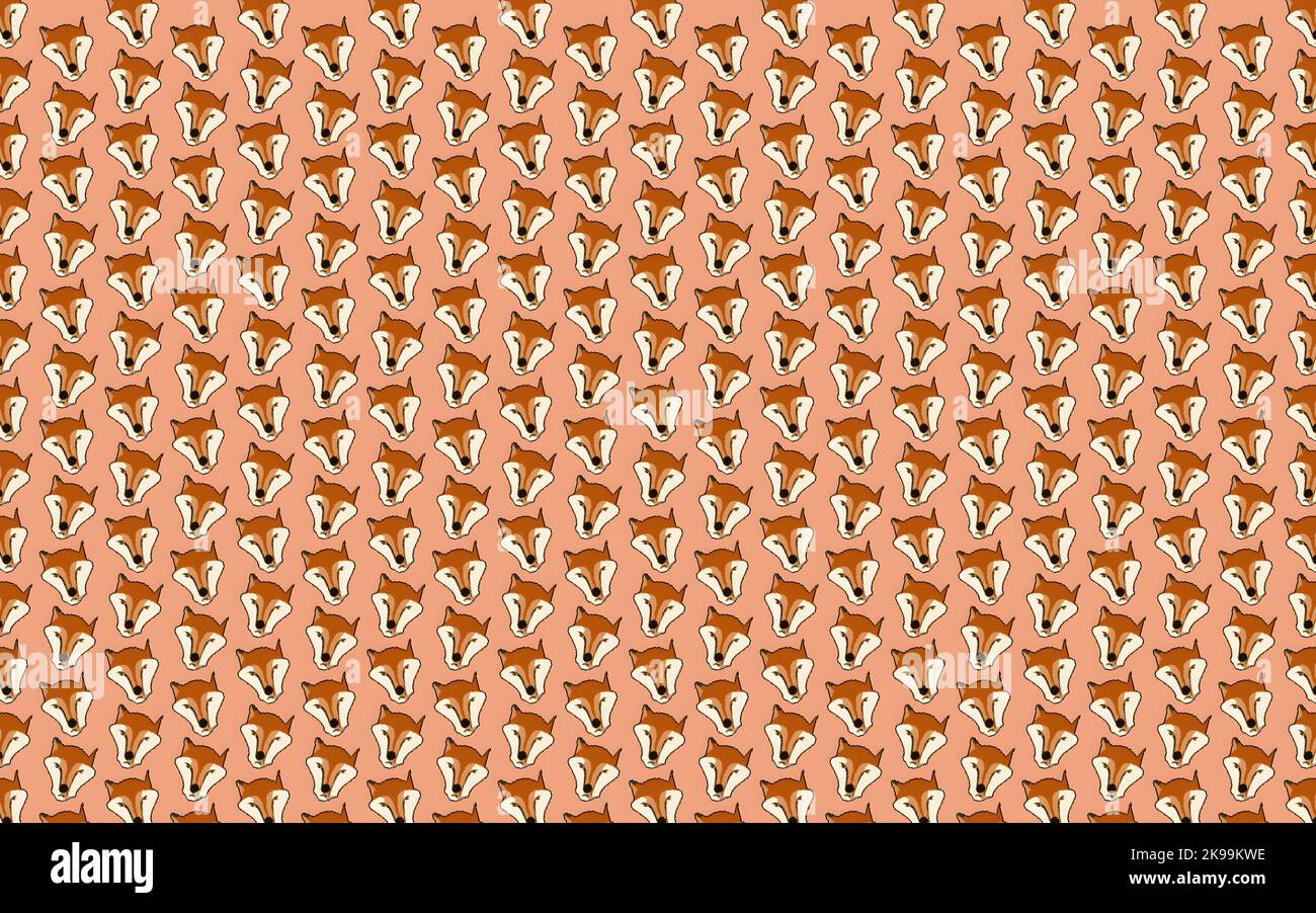 A red fox seamless pattern for wallpaper Stock Photo - Alamy