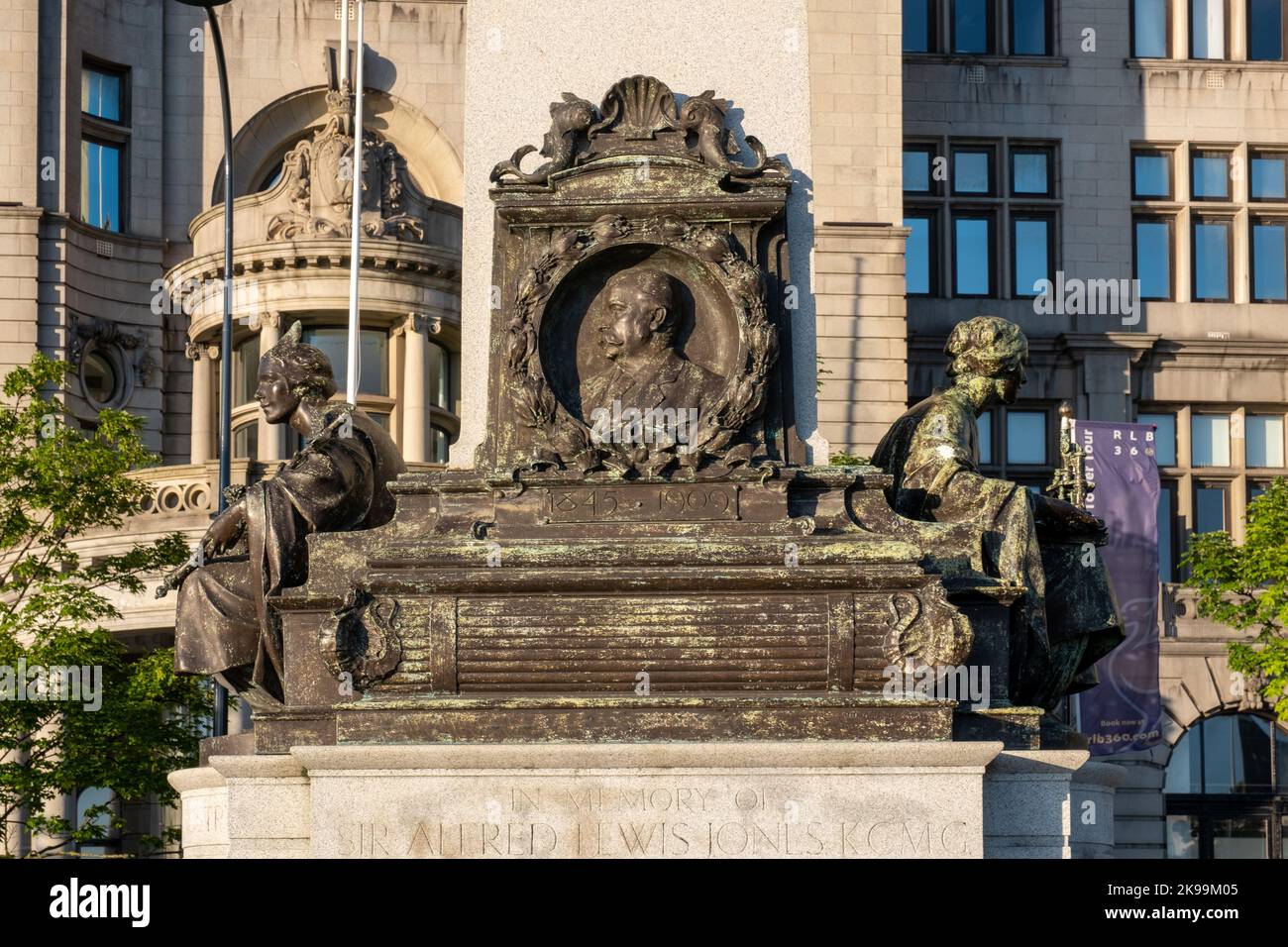 The closeup of the monument in memory of Alfred Lewis Jones in ...