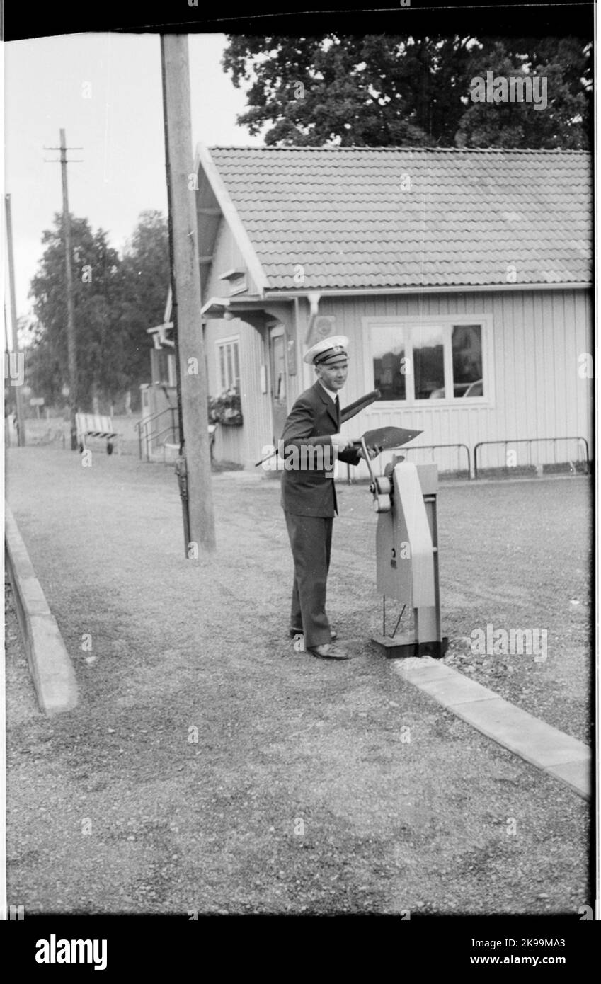 Station inspector at Ställbock at Myresjö station Stock Photo - Alamy