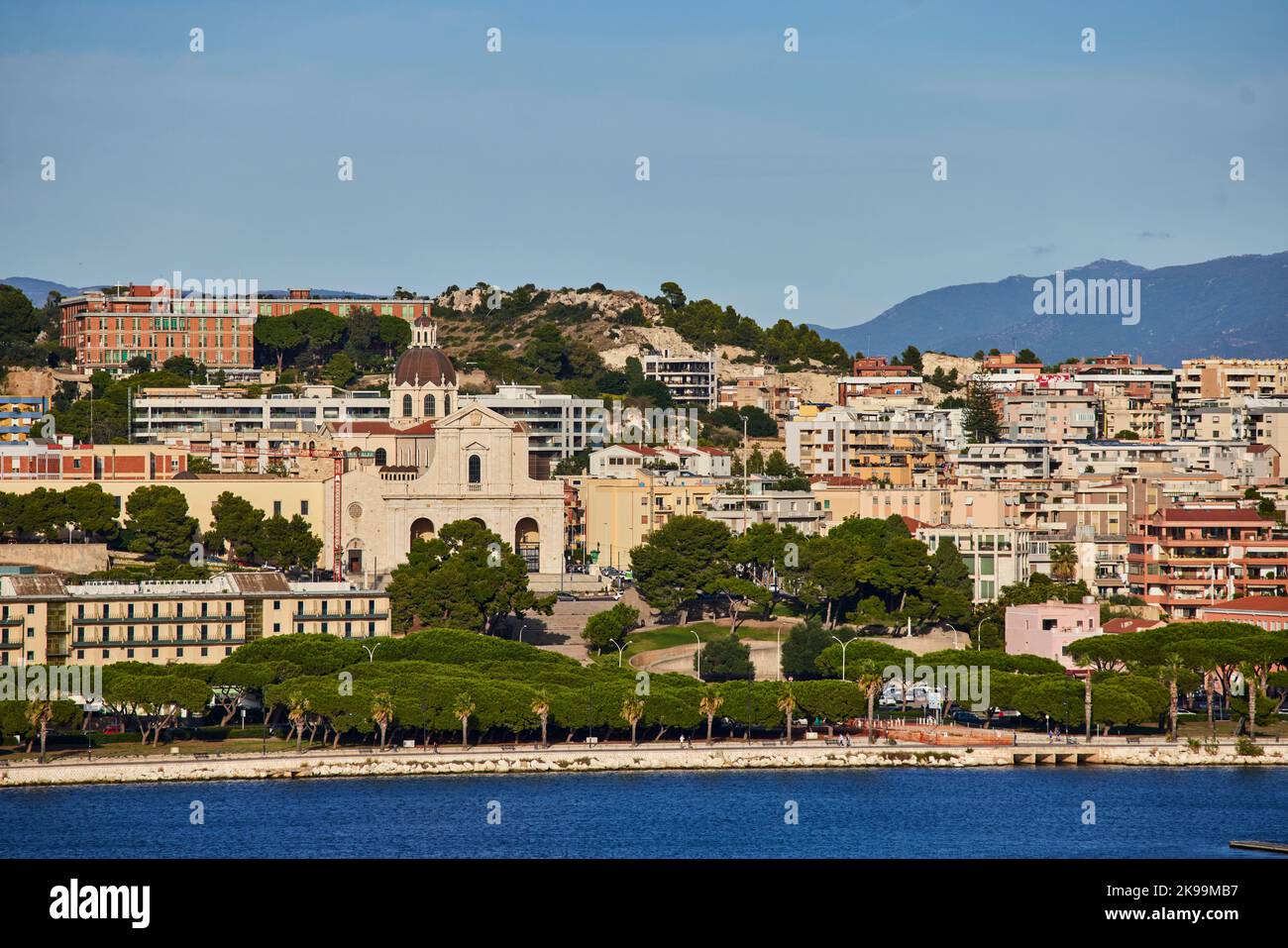 Port town Cagliari capital city of the Italian Mediterranean island of ...