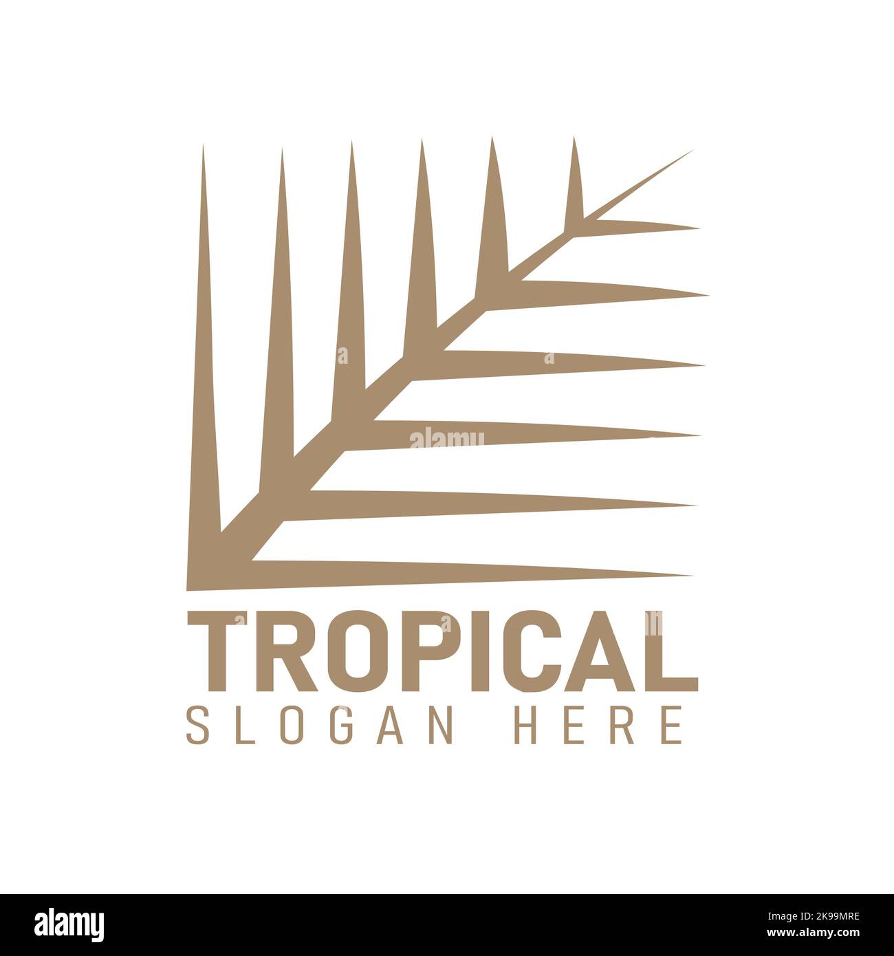 Tropical exotic coat of arms illustration design. golden palm leaf logo ...