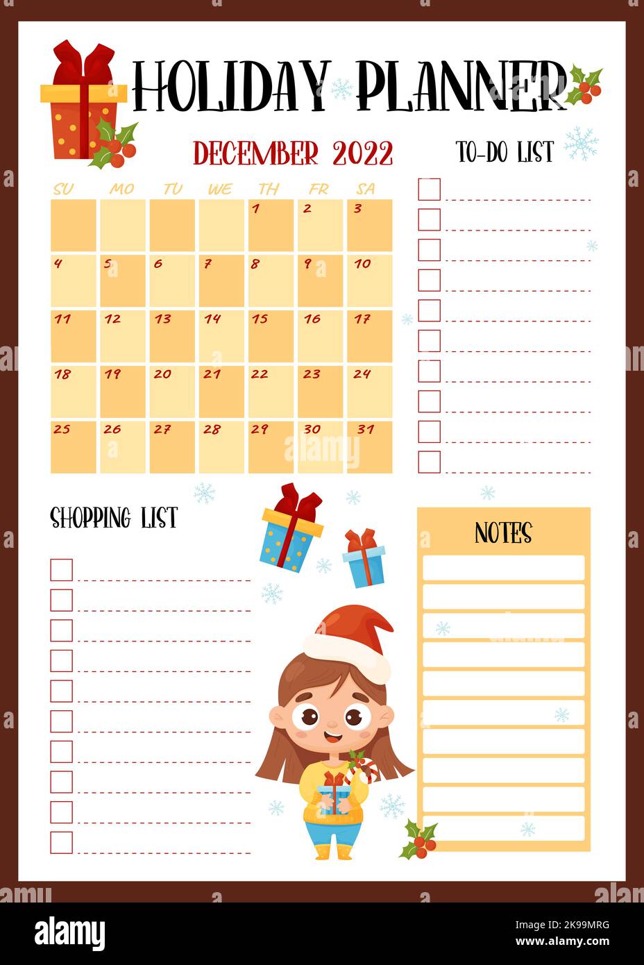 Printable Christmas Calendar December 2022