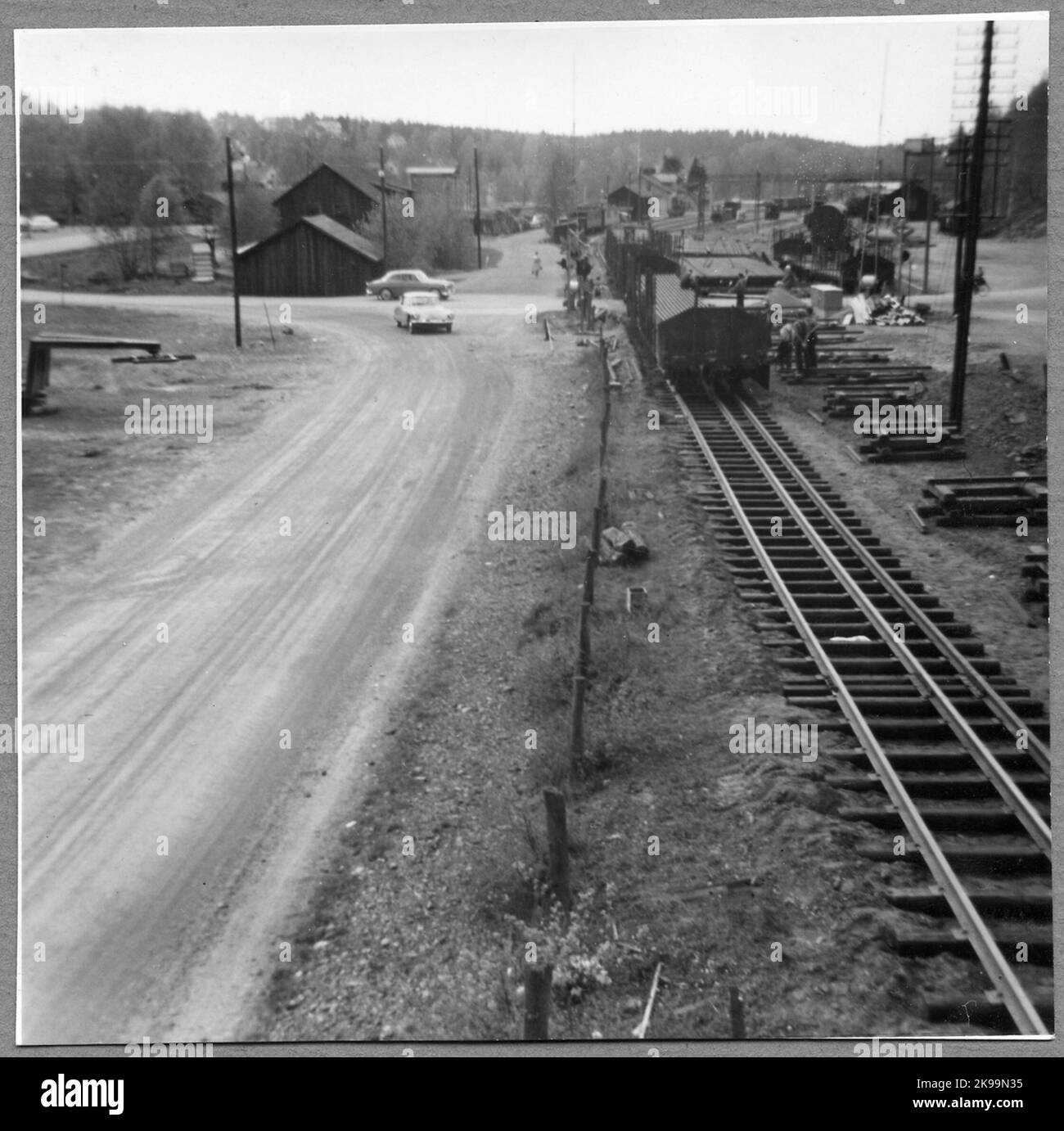The first train on the normal track in Åtvidaberg 1963 Stock Photo - Alamy