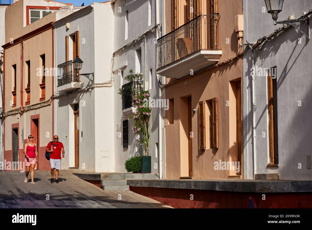 Ibiza, Europe, Balearic, island, Spain, Spanish, resort, old town Stock ...