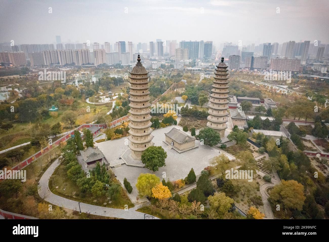 Twin Pagodas Temple is a landmark of Taiyuan City which has a history ...