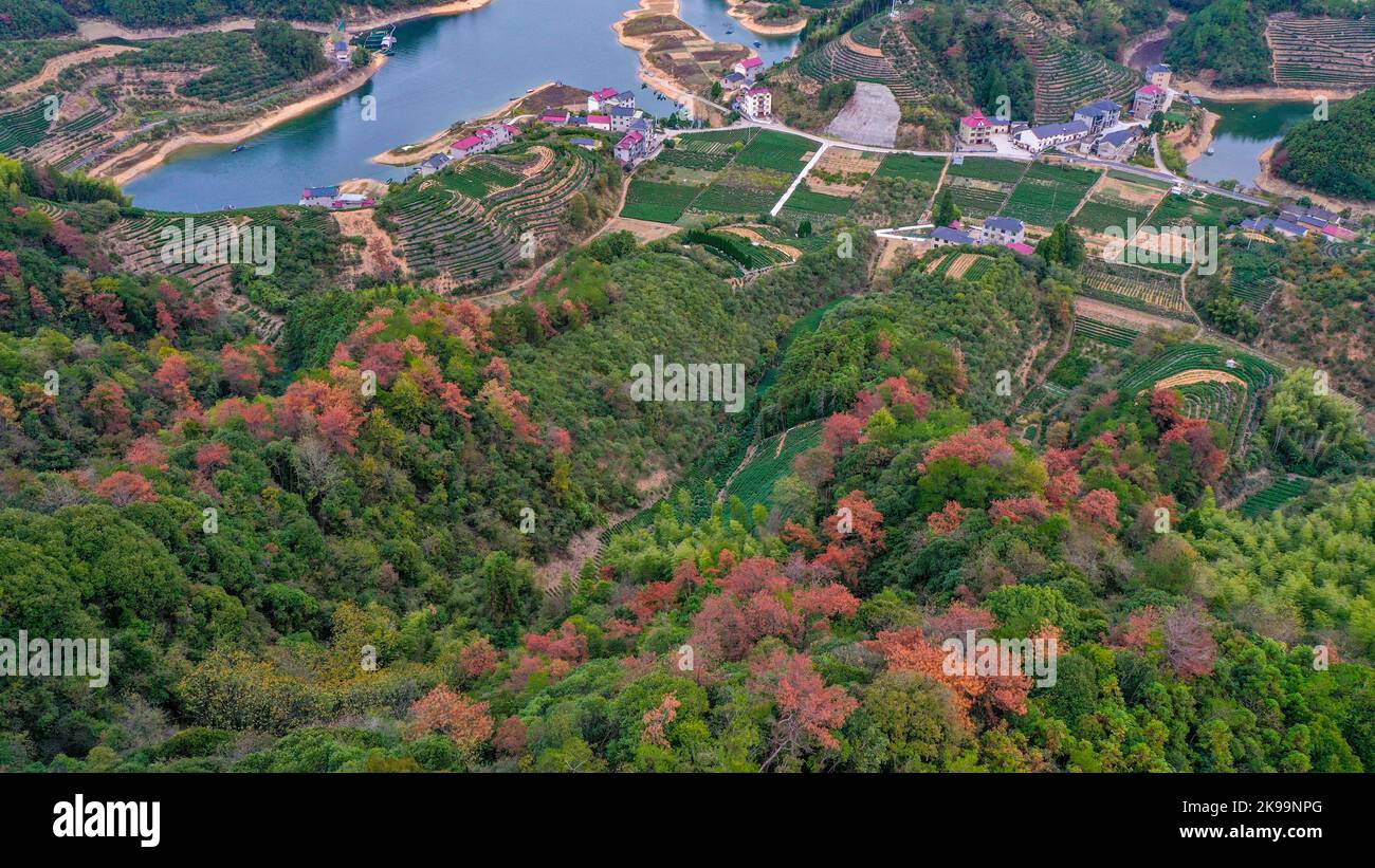 Aerial photo shows splendid views of Thousand island lake in Chun'an ...