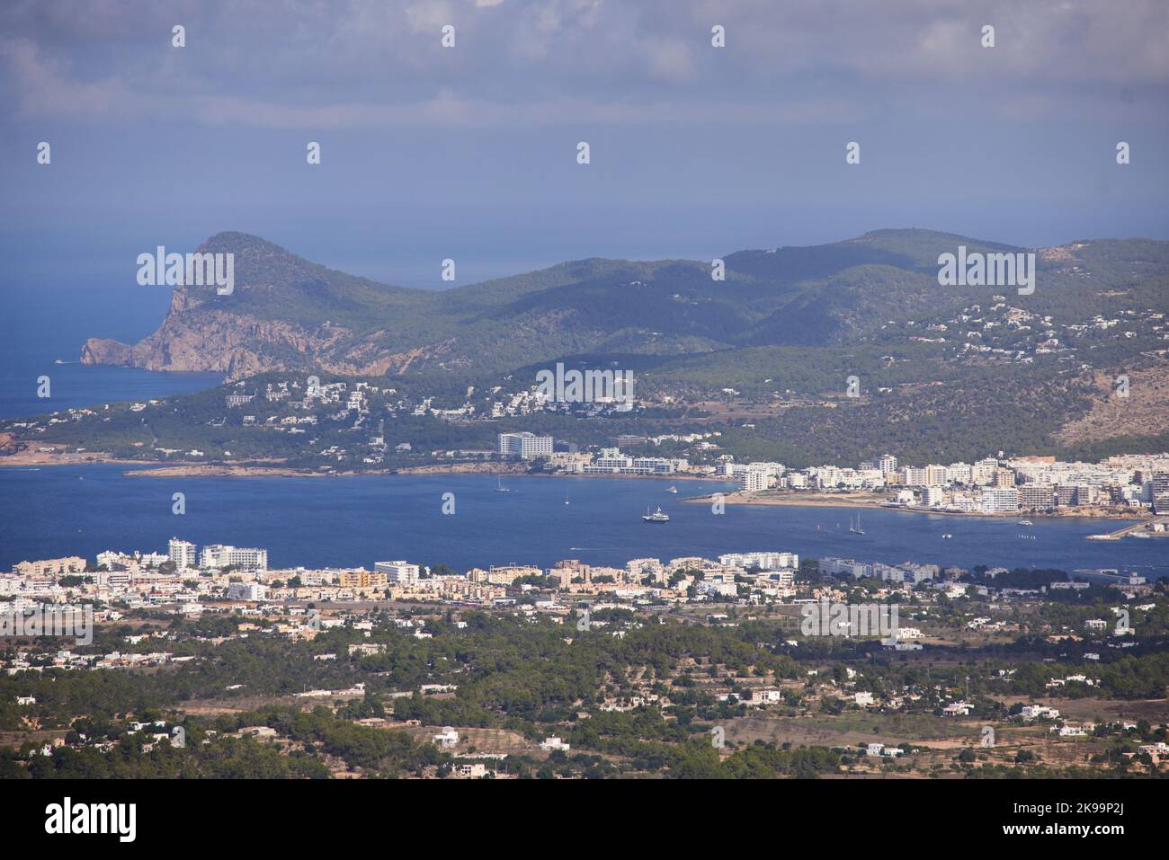 Port town Ibiza Balearic islands, Spain Mediterranean Sea, Mirador de ...