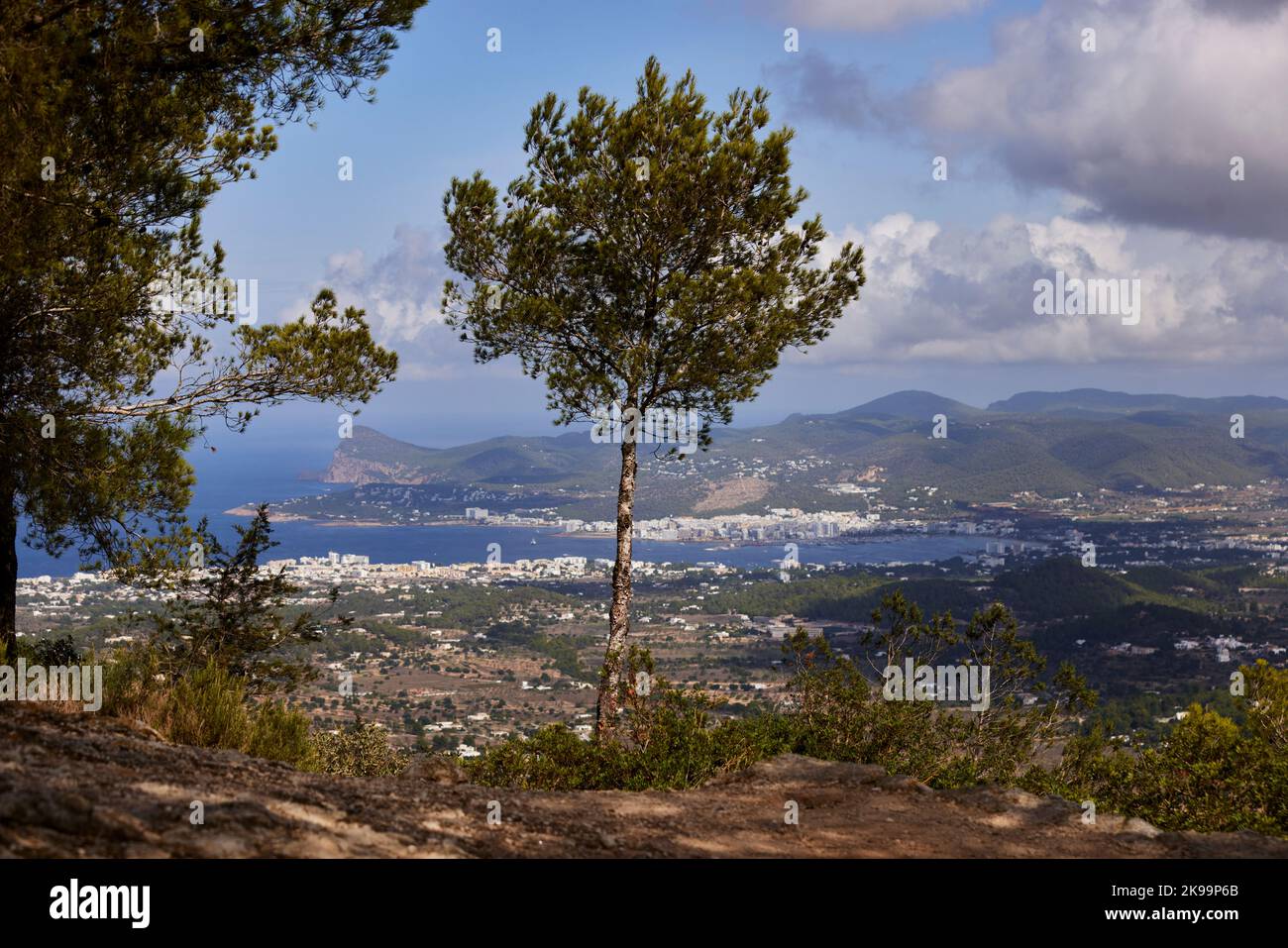 Port town Ibiza Balearic islands, Spain Mediterranean Sea, Mirador de ...