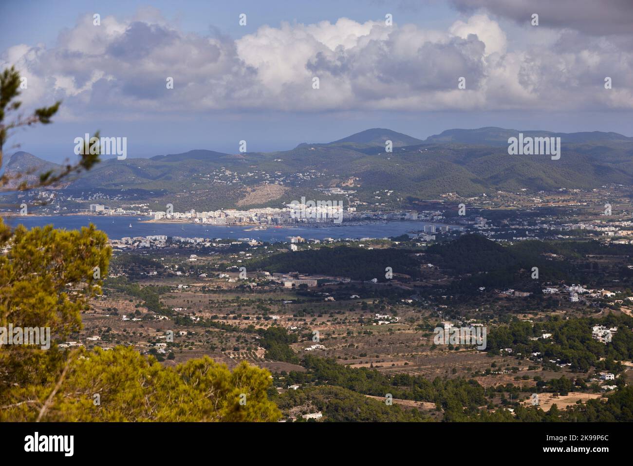 Port town Ibiza Balearic islands, Spain Mediterranean Sea, Mirador de ...