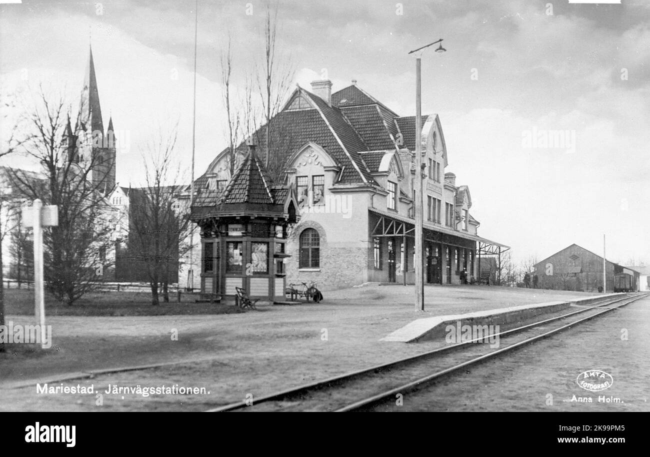 The railway station in Mariestad Stock Photo - Alamy