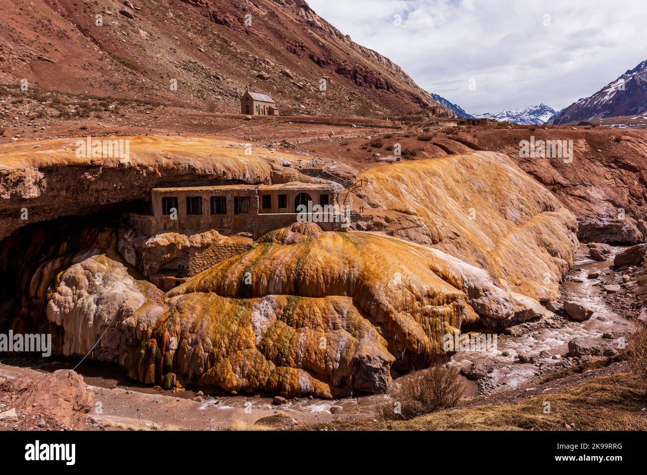The Puente del Inca and abandoned spa hotel in Mendoza province ...