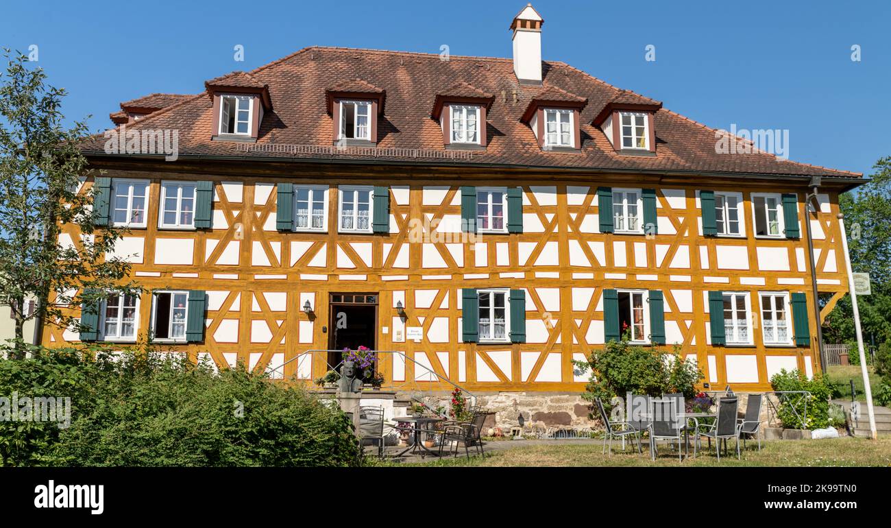 The historic Pastoriushaus facade in Bad Windsheim, Germany Stock Photo ...
