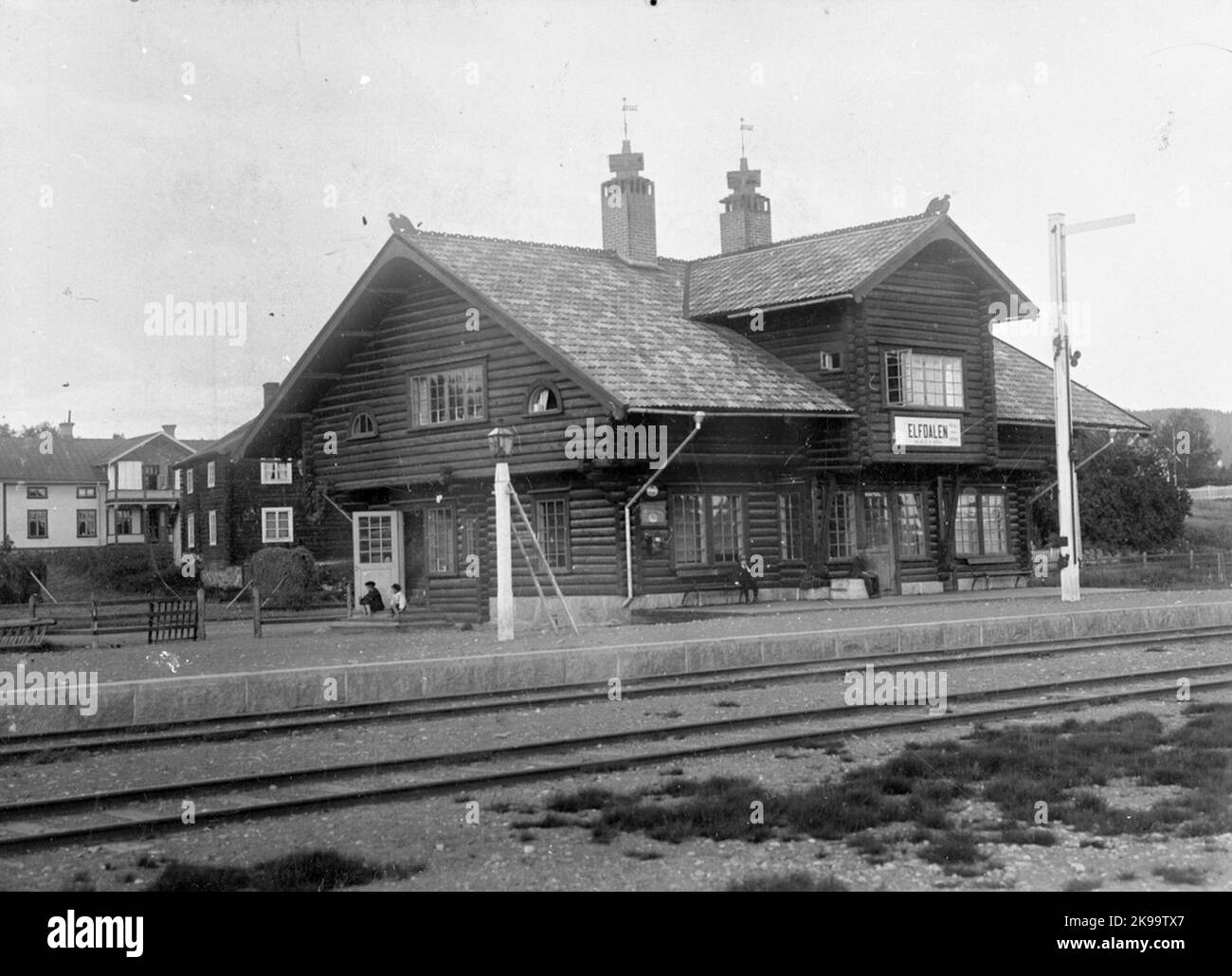 Älvdalen station was built in 1898. One- and one-half-story station ...