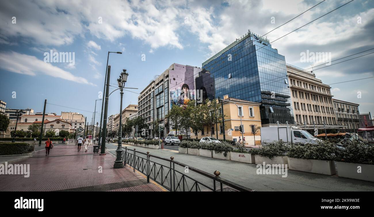 The street in the center of Athens. Greece Stock Photo - Alamy