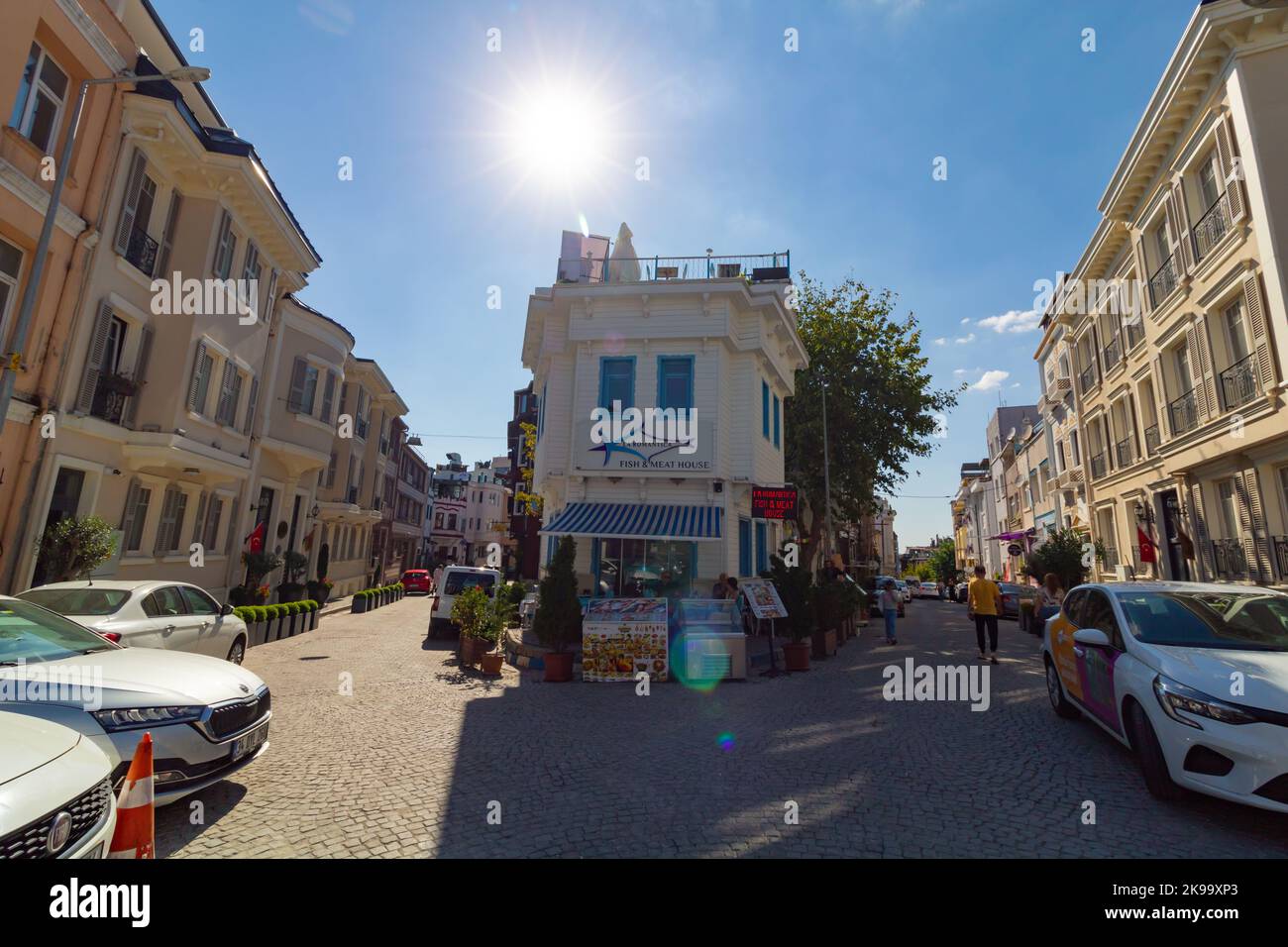 Sultanahmet district of Istanbul. A street view from Sultanahmet ...