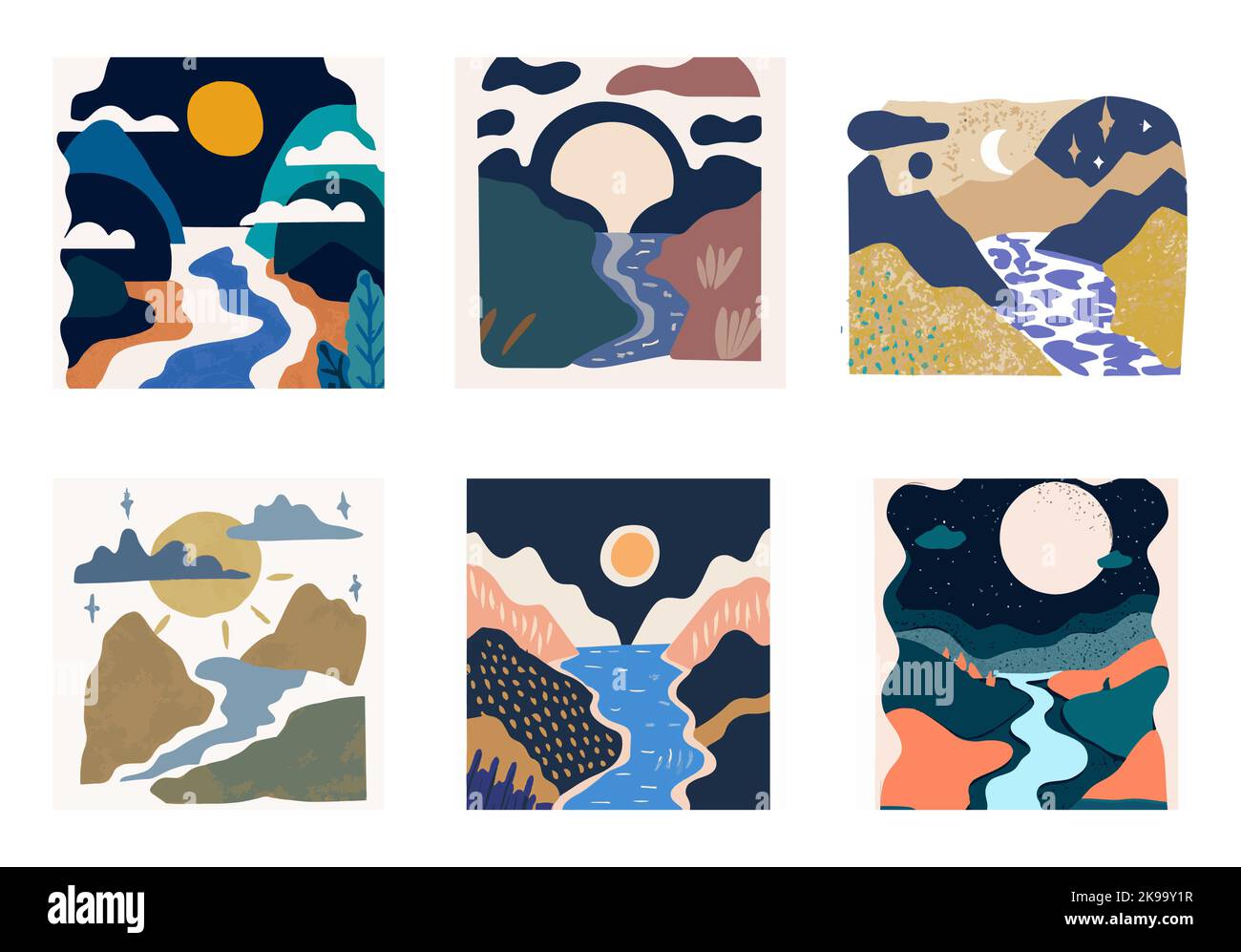 Illustration in Scandinavian style. beautiful background. Flat abstract ...