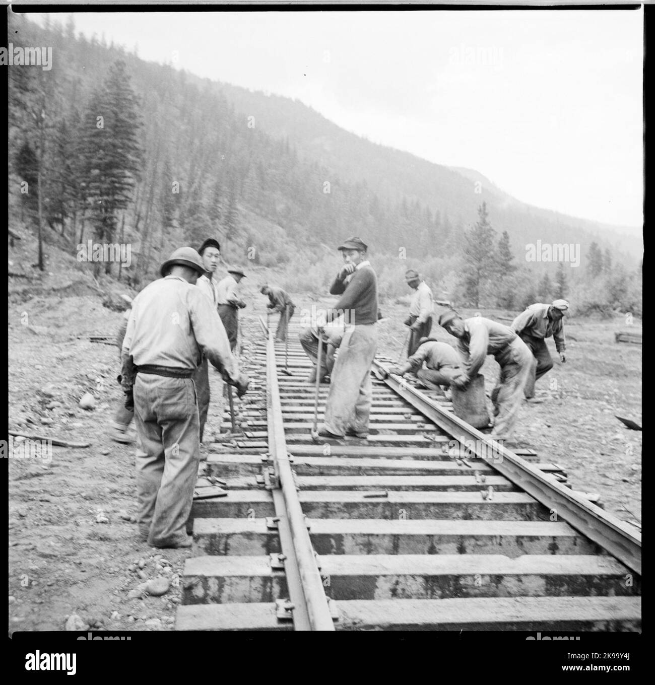 Track maintenance work Black and White Stock Photos & Images - Alamy